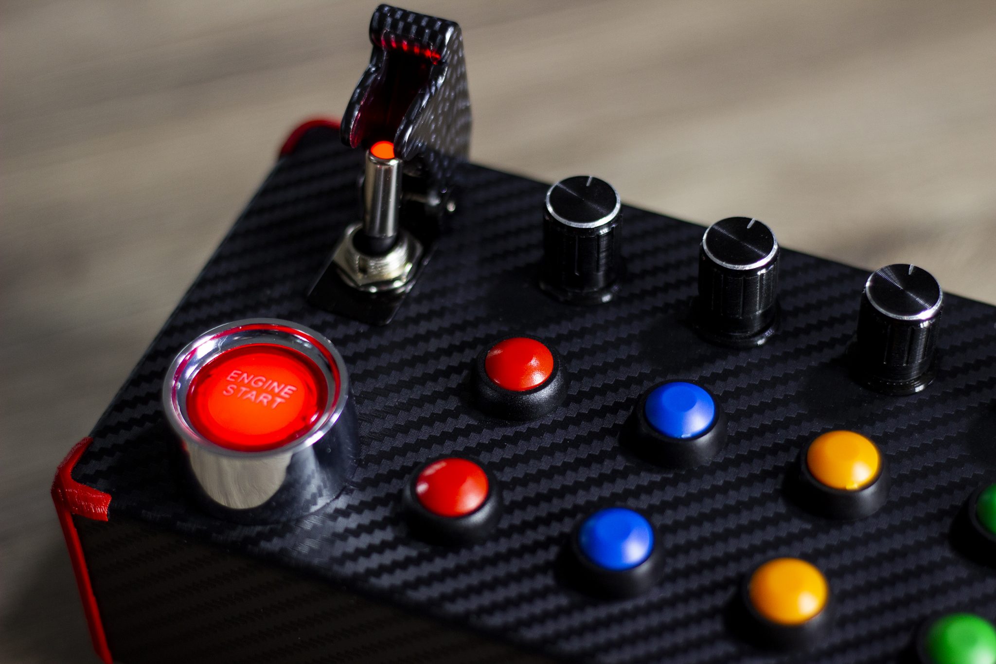 Button Box Sim Racing Levette Start Engine Leva Luminosa PC Rotary ...