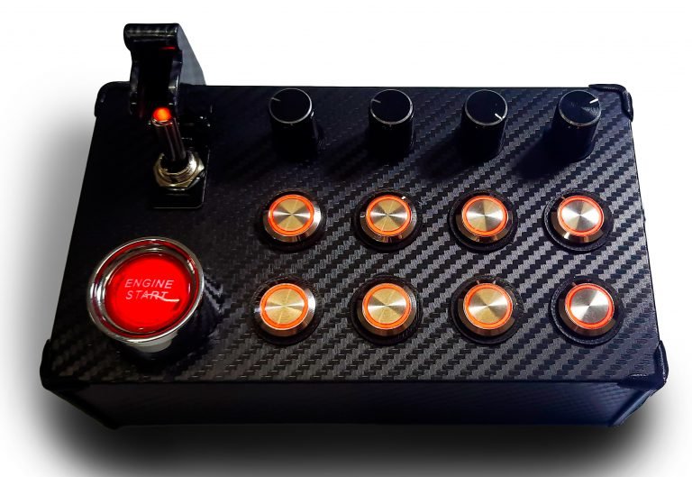 Button Box Sim Racing Pulsanti Luminosi in Metallo PC USB Plug & Play ...