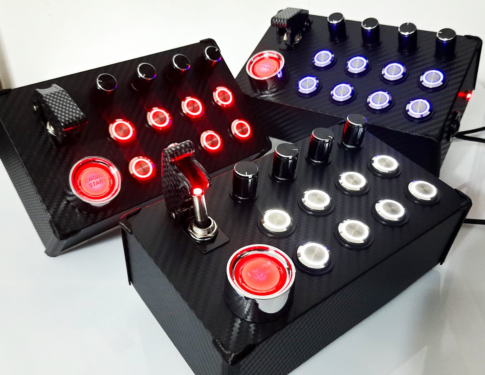 Dashboard Simracing 5" 20 LED Touchscreen USB PC Carbonio DASH Board LED - FLY Sim Control